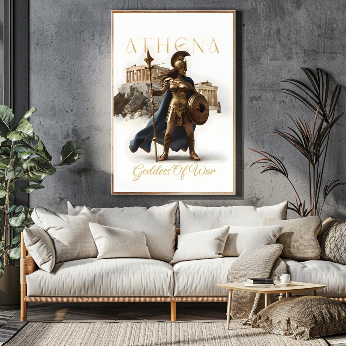 Athena Wall Art - Greek Goddess of War Print - Mythology Poster - Greek ...