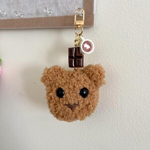 Handmade Crochet Bear Keychain | Plush Teddy, Chocolate Charm, Coffee ...