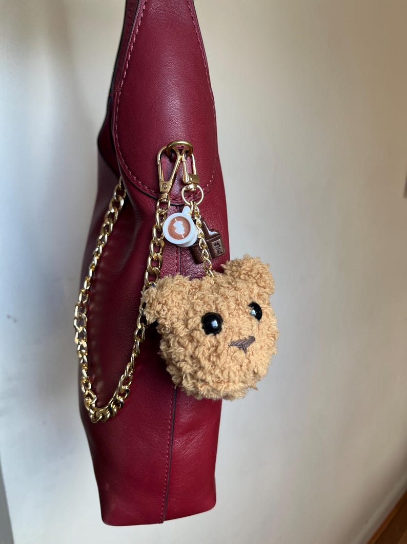 Handmade Crochet Bear Keychain | Plush Teddy, Chocolate Charm, Coffee ...