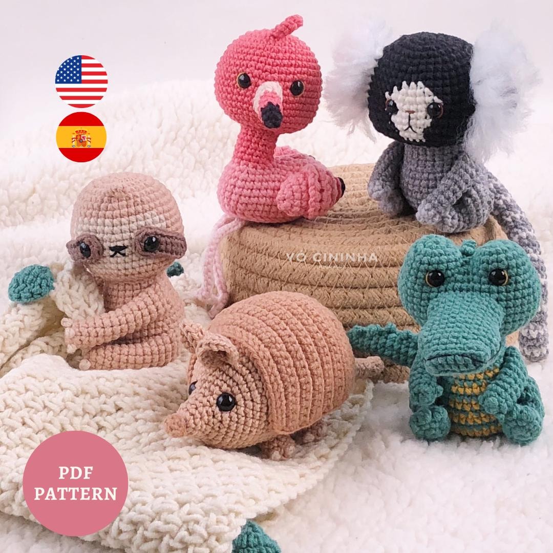 E-book Crochet Pattern Amigurumi South American Animals Pack: Sloth ...