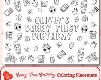 berry first birthday coloring pages free