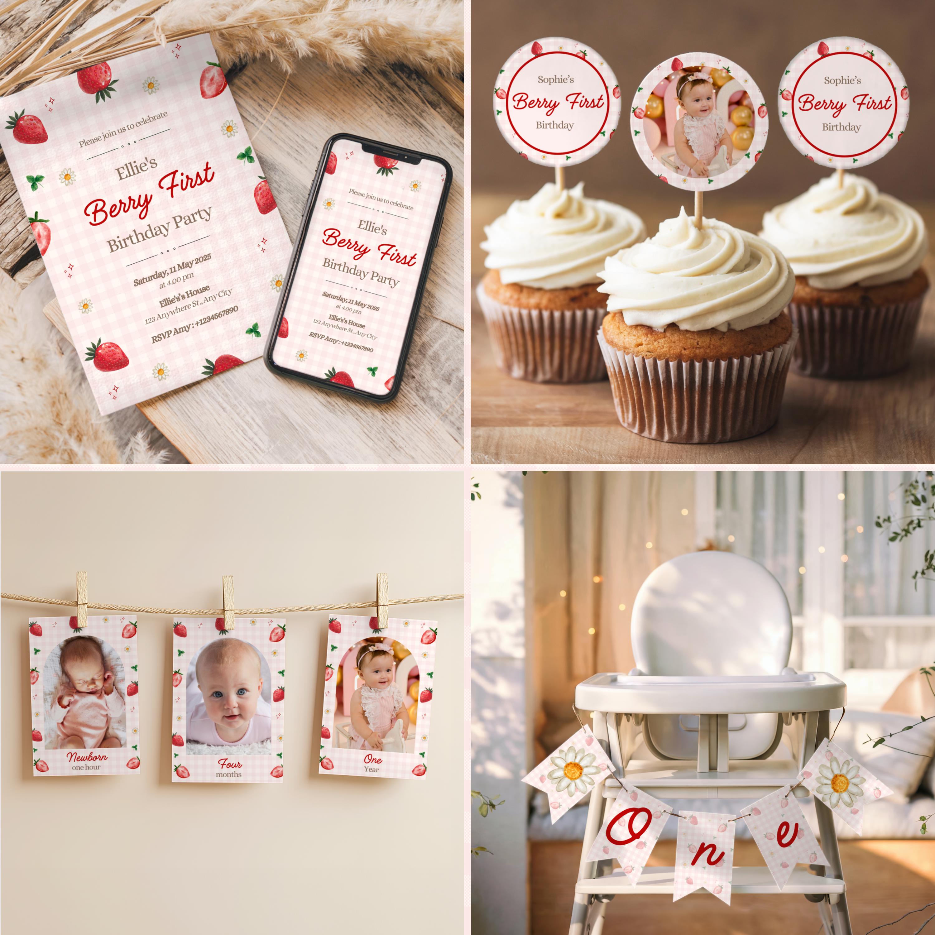 Berry 1st Birthday Welcome Sign | Strawberry Birthday Sign | Berry ...