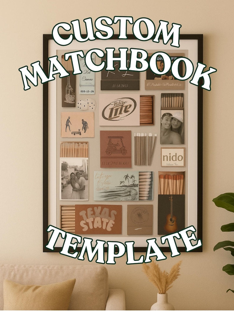 Editable Matchbook Template: DIY Wedding Favor, Party Branding (canva ...