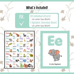 Pastel Animal ABC Poster Set: Classroom Nursery Wall Art (digital ...