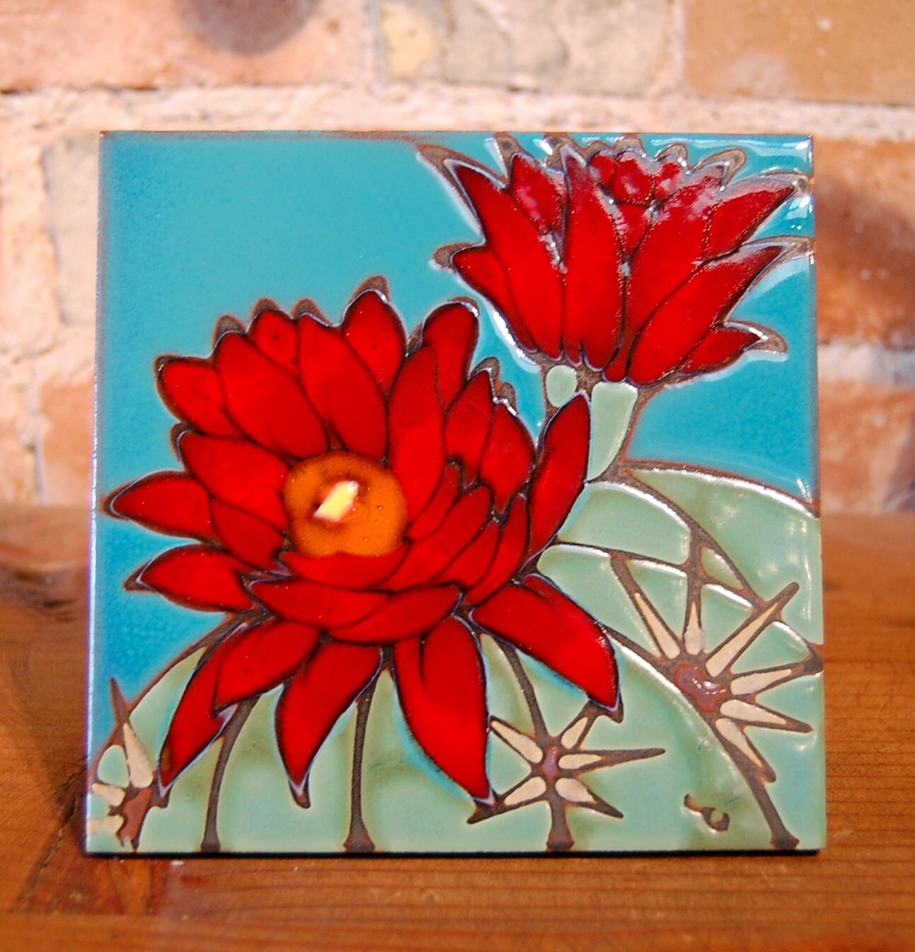 6x6 Hand Glazed Decorative Tile Coaster Trivet | Etsy