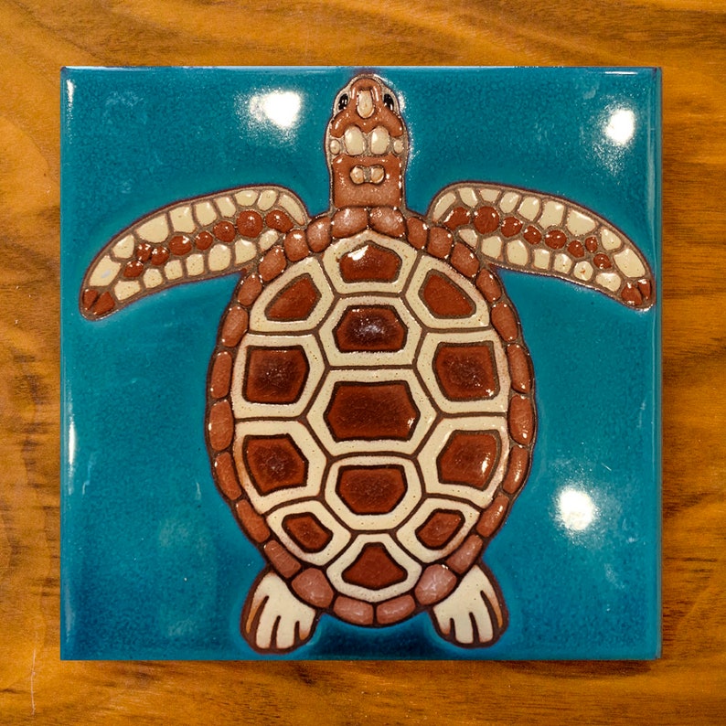6x6 Sea Turtle Ceramic Tile - Etsy