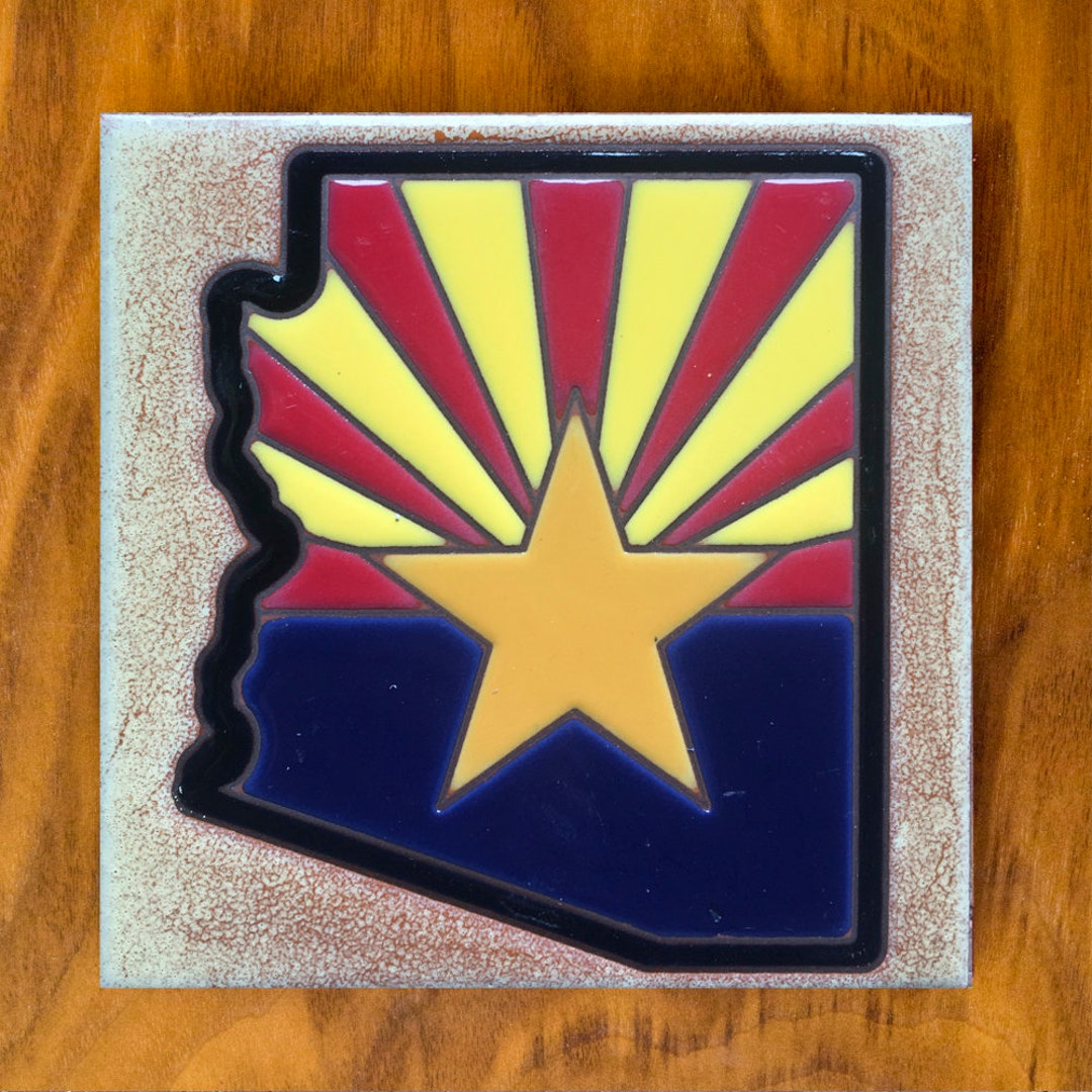 6x6 Arizona Flag Hand Glazed Ceramic Tile Trivet - Etsy