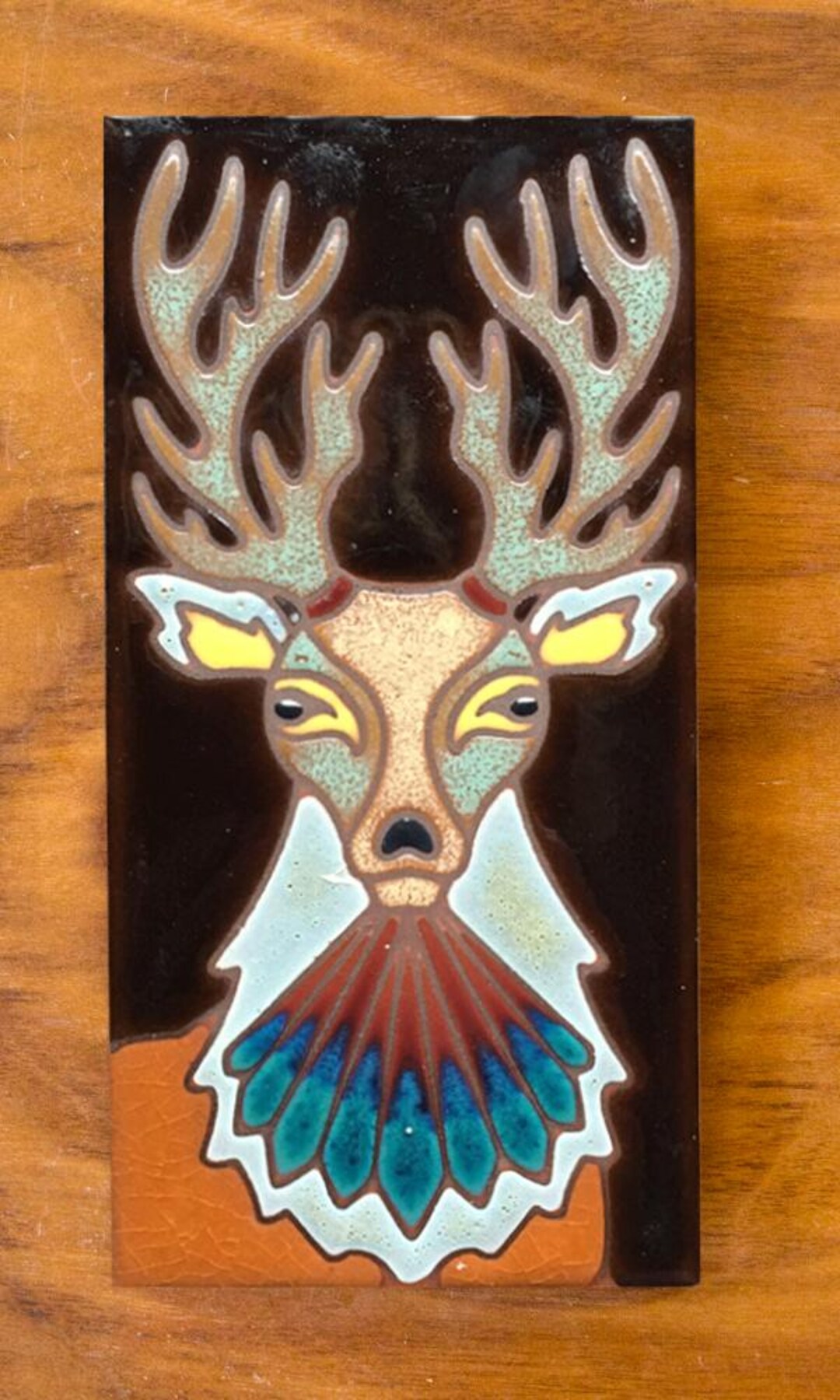 Colorful Deer Ceramic Tile: Hand-glazed Woodland Art, Tucson Made - Etsy