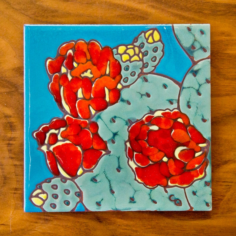 6x6 Hand Glazed Decorative Tile Coaster Trivet | Etsy