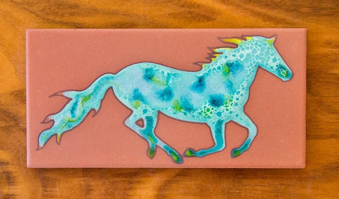 3x6 Hand Painted Watercolor Horse Decorative Ceramic Tile - Etsy
