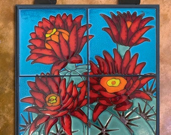 Hand Glazed Tile Arabesque Quetzal Mural | Etsy