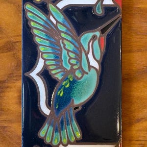 Talavera Tile House Sign | White on Dark Blue | Hummingbird End Caps ...