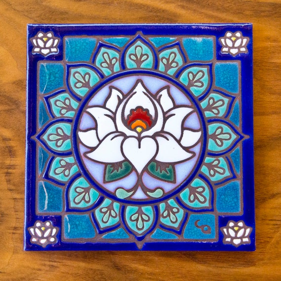 6x6 Hand Glazed Decorative Tile Coaster Trivet - Etsy