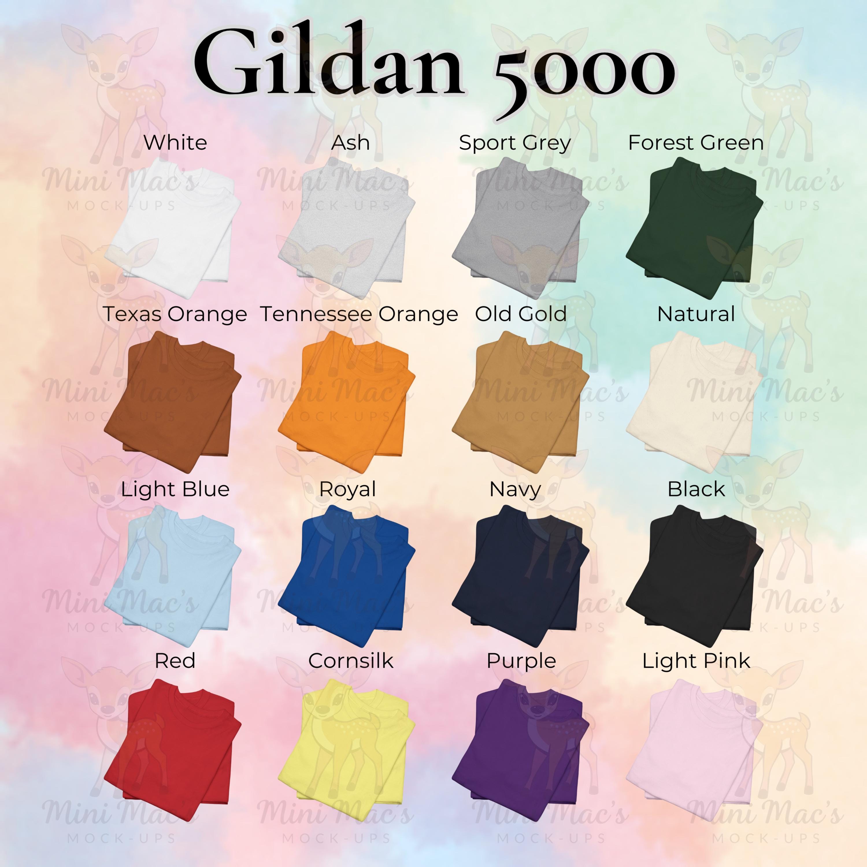Gildan 5000 Common Colors Charts - Etsy