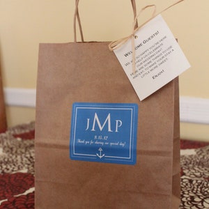 Wedding Welcome Bags Hotel Guest Bag Blue and White Anchor | Etsy