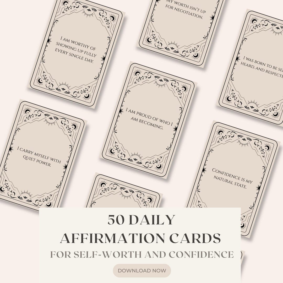 Printable Affirmation Cards for Confidence & Self-worth – 50 Daily ...