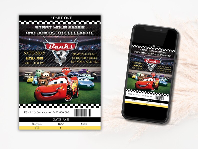 EDITABLE Cars Birthday Invitation, All Ages Birthday Invite, Theme ...