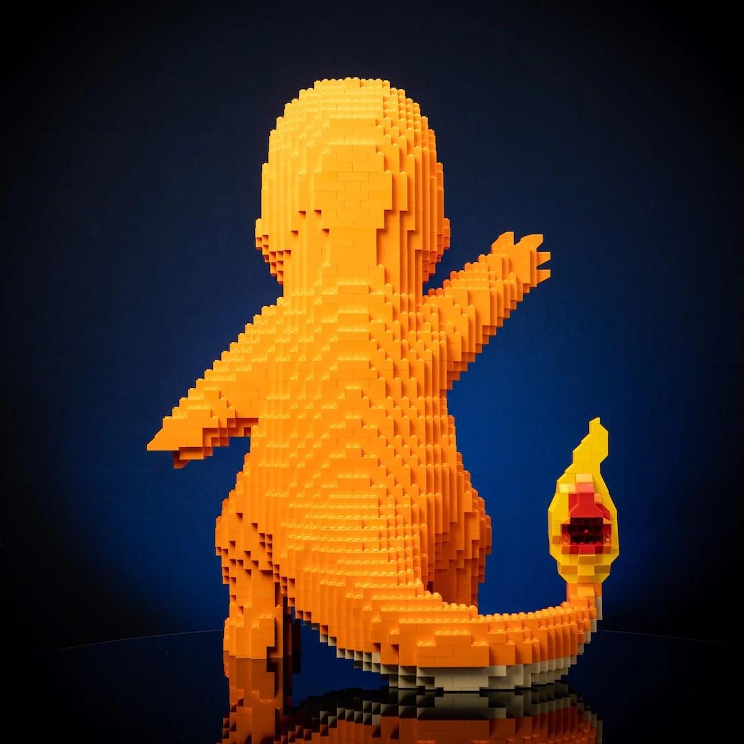 Charmander LEGO Statue – Handmade Brick Pokémon Figure, Home Decor - Etsy