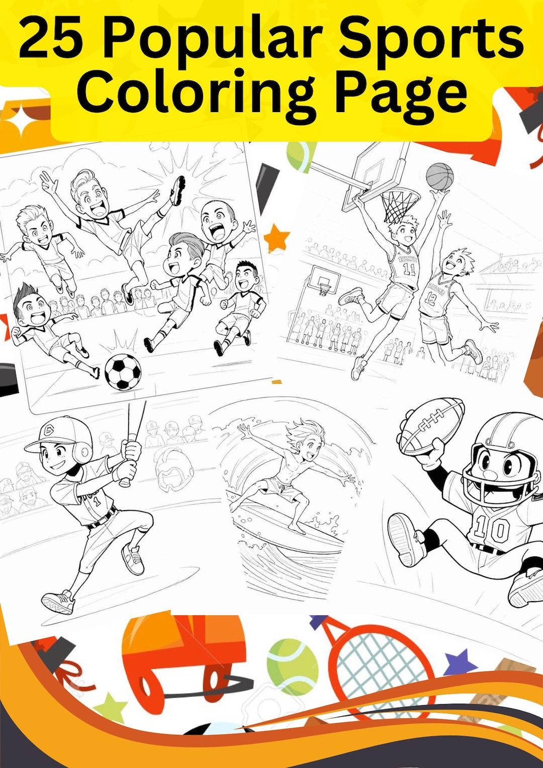 25 Popular Sports Coloring Pages | Kids Sports Coloring Sheets ...