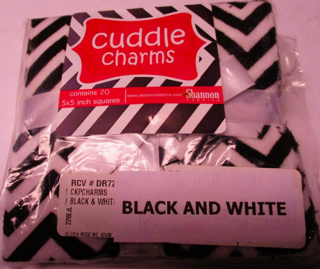 Cuddle Charms Black and White Twenty 5" X 5" Squares. OOP, Rare 100% ...