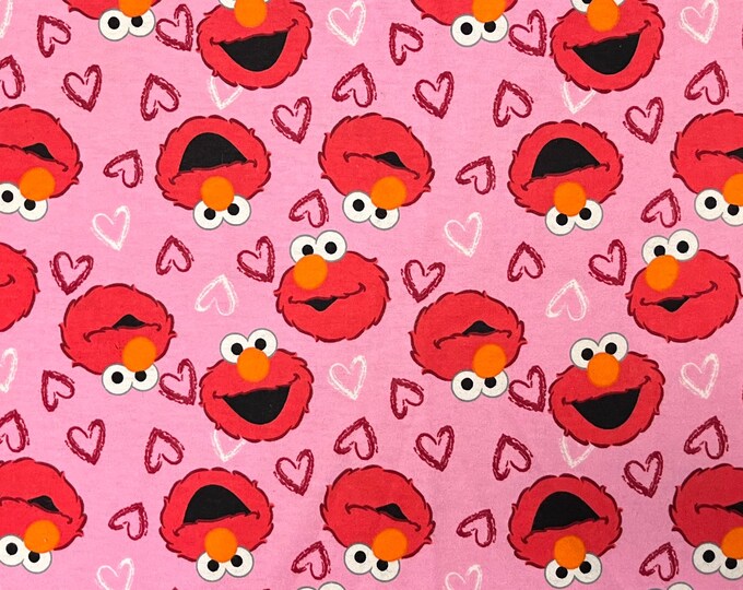 ELMO SESAME STREET by Camelot Fabrics -pink- 100% Cotton Flannel Quilt ...