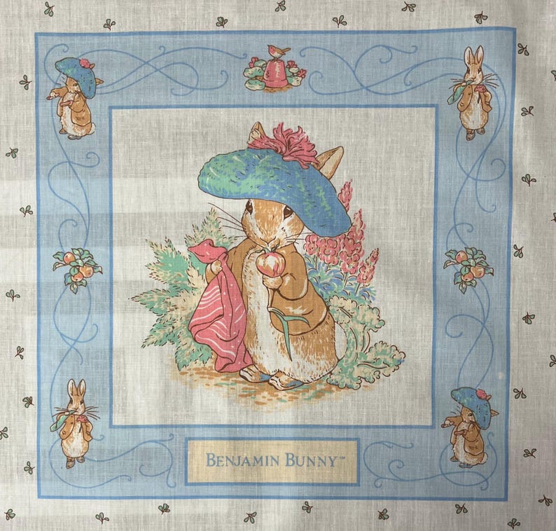 Peter Rabbit Fabric Panel 1992 Frederick Warne Quilting Treasures. OOP ...