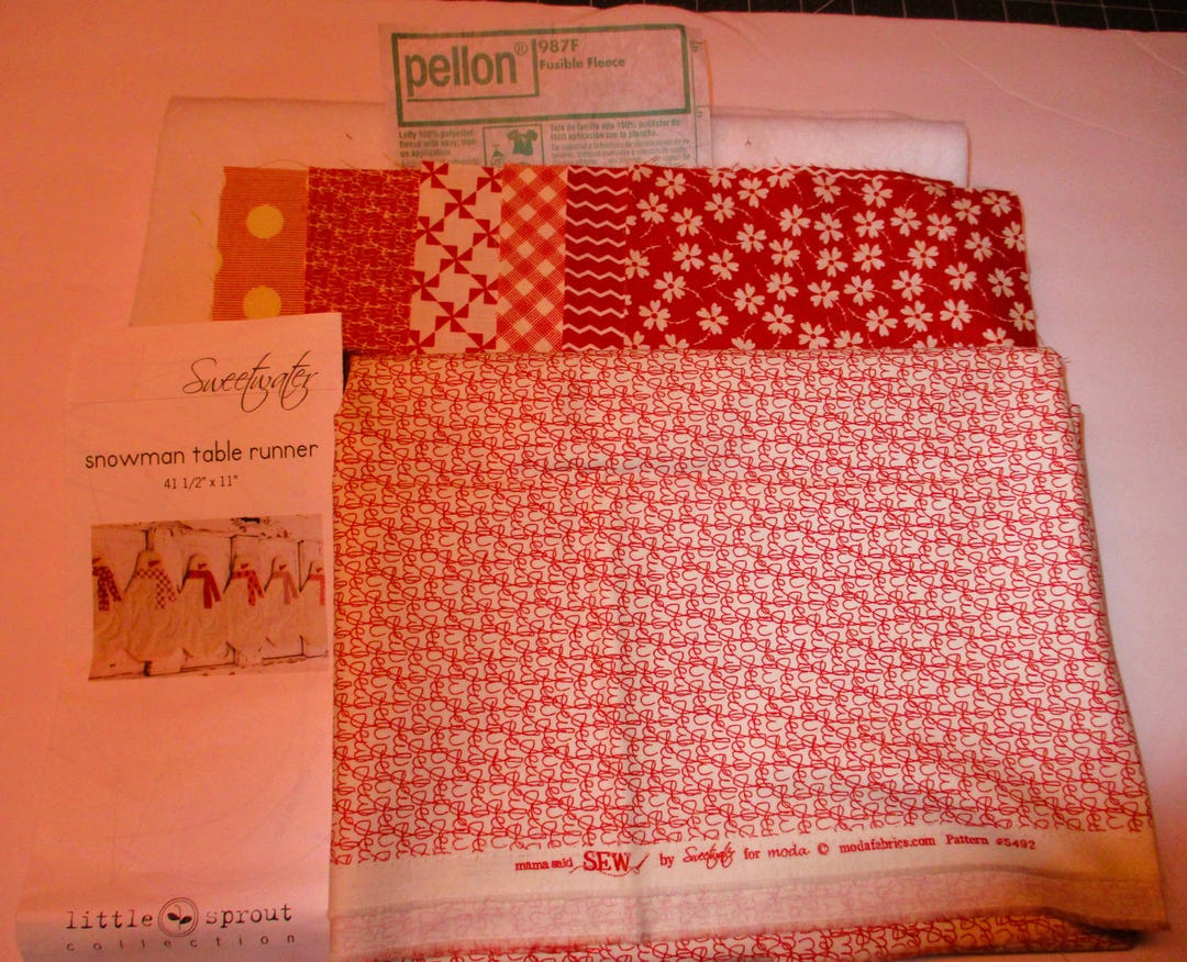 Sweetwater Mama Said Sew Snowman Table Runner Kit for Moda Fabrics. Out ...
