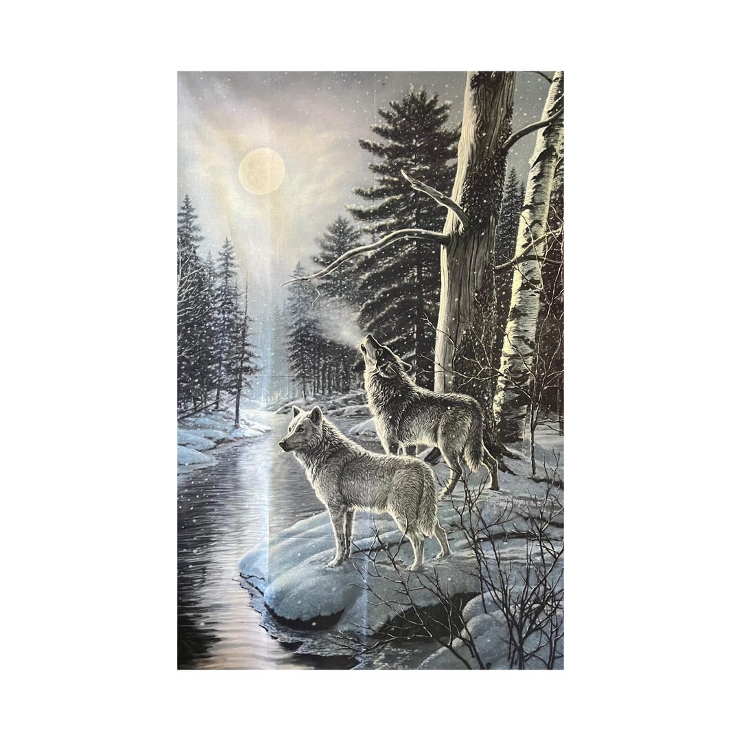 Silver Moon Wolves Naturescapes by James Meger for Northcott Fabrics ...