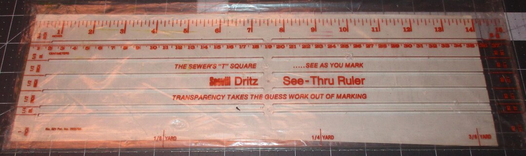 Scovill Dritz See-thru Ruler. the Sewer's "t"-square. - Etsy