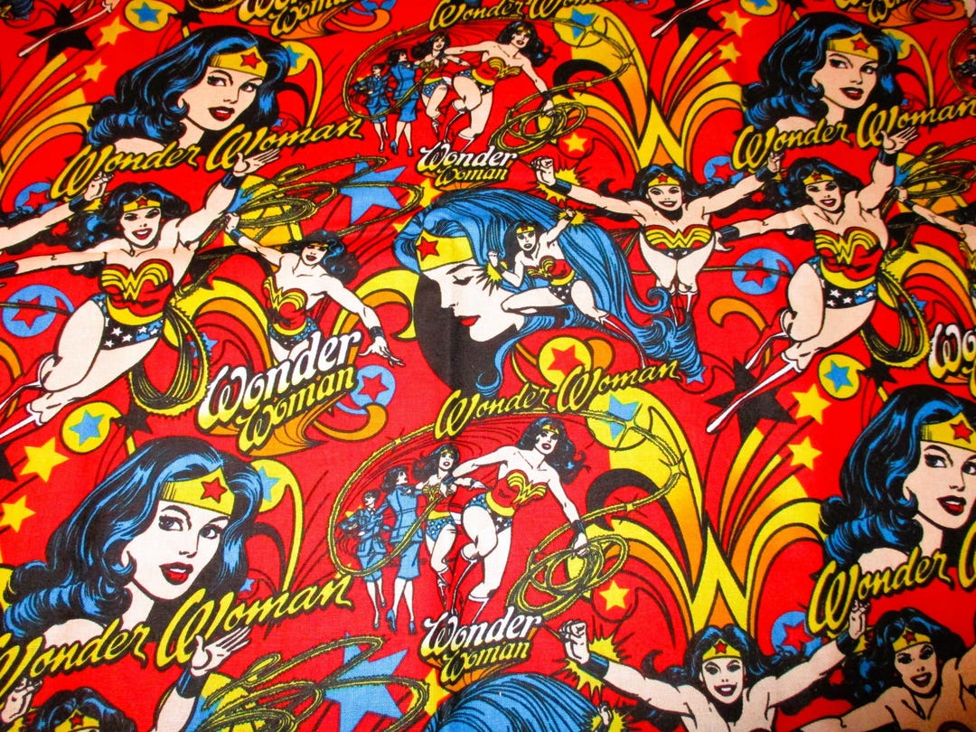Wonder Woman Fabric. DC Comics. Pattern 23400004. OOP, Rare 100% Cotton ...