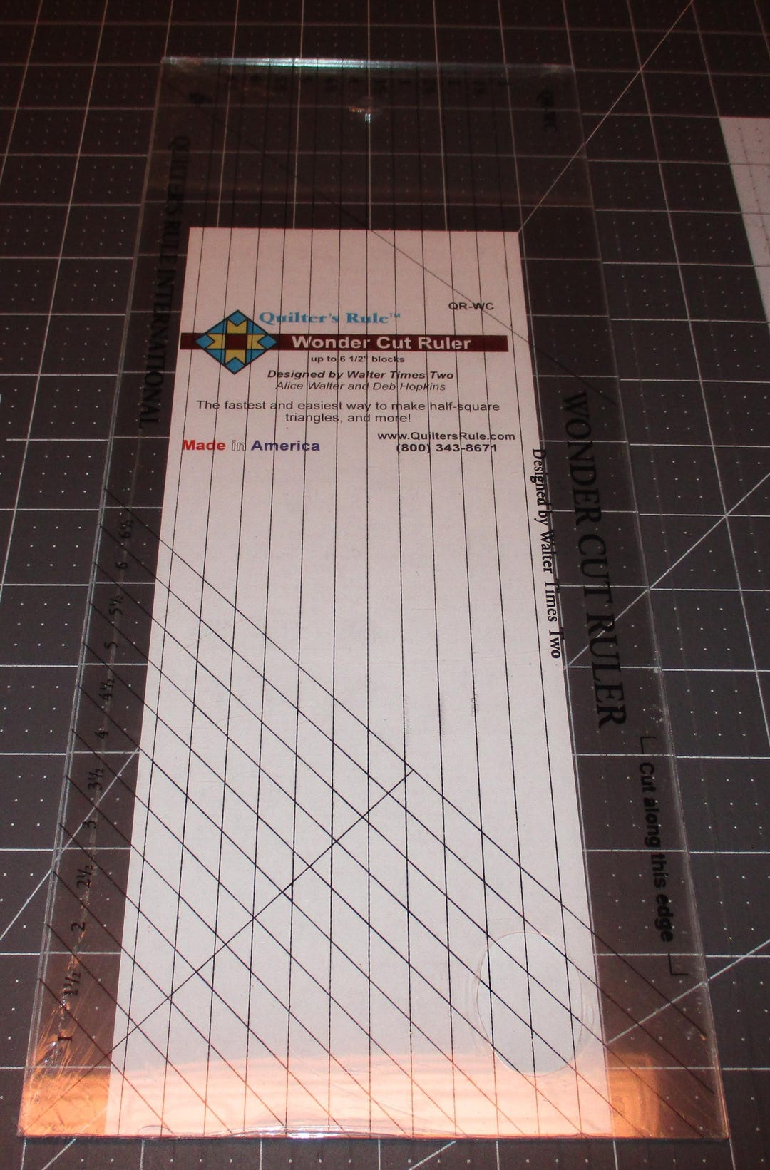QUILTERS RULE Wonder Cut Ruler 6 1/2" X 14 1/2" by Alice Walter and Deb ...
