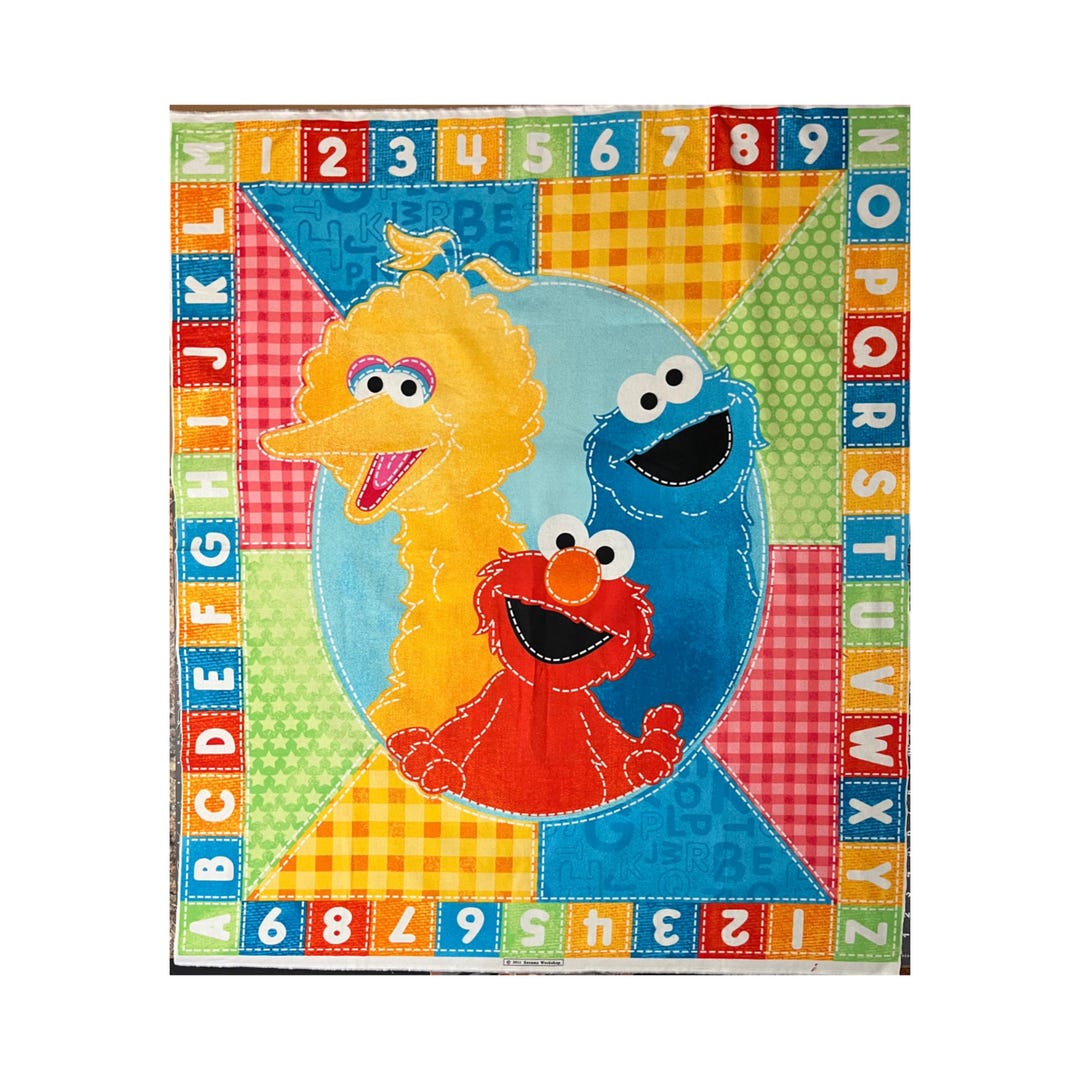 Elmo Sesame Street Workshop Big Bird and Cookie Monster. 100% Cotton ...