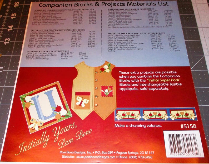 Pam Bono Designs Patterns for Square Kaleidoscope Tulip & Basket of Flowers Blocks, Centerpiece ...