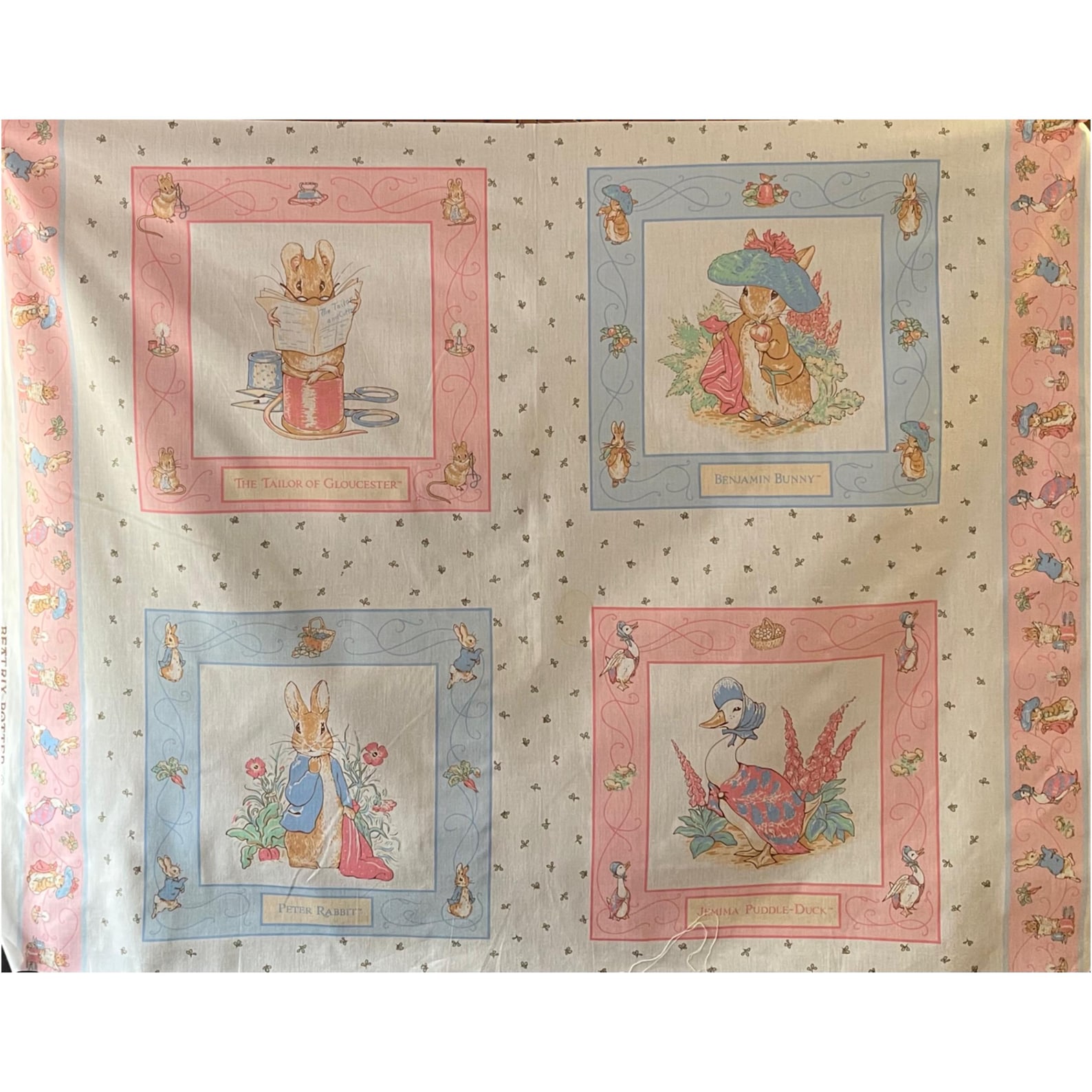 Peter Rabbit Fabric Panel 1992 Frederick Warne Quilting Treasures. OOP ...