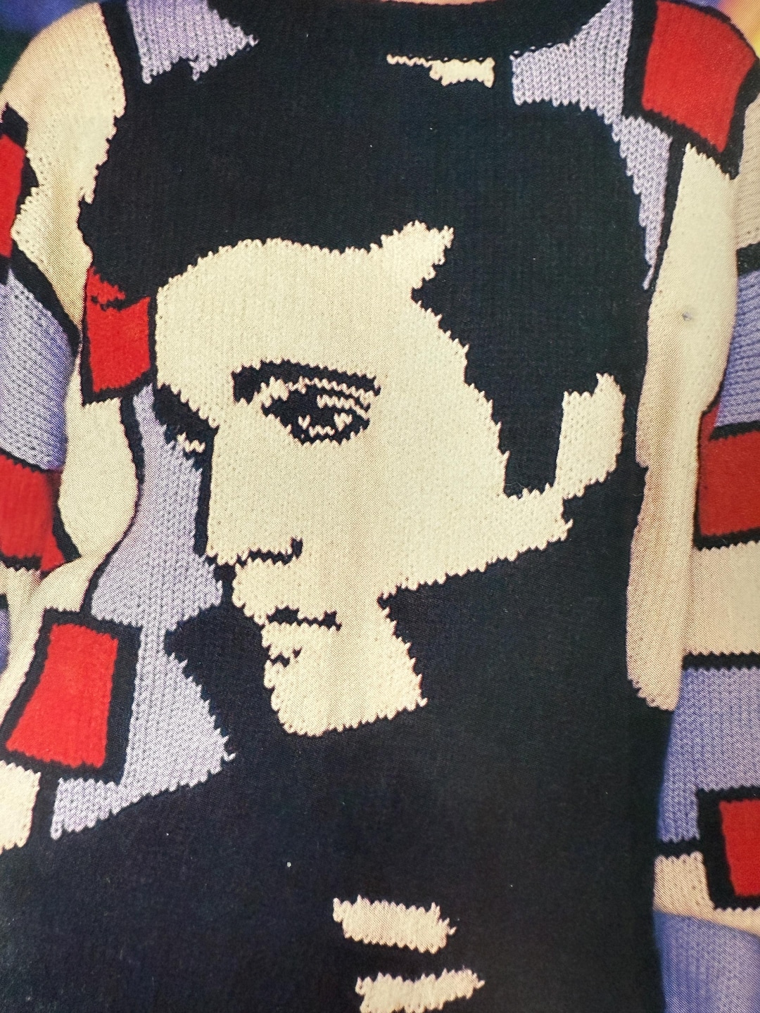Vintage Elvis Presley Sweater Knitting Pattern – 1980s Pop Art Intarsia ...