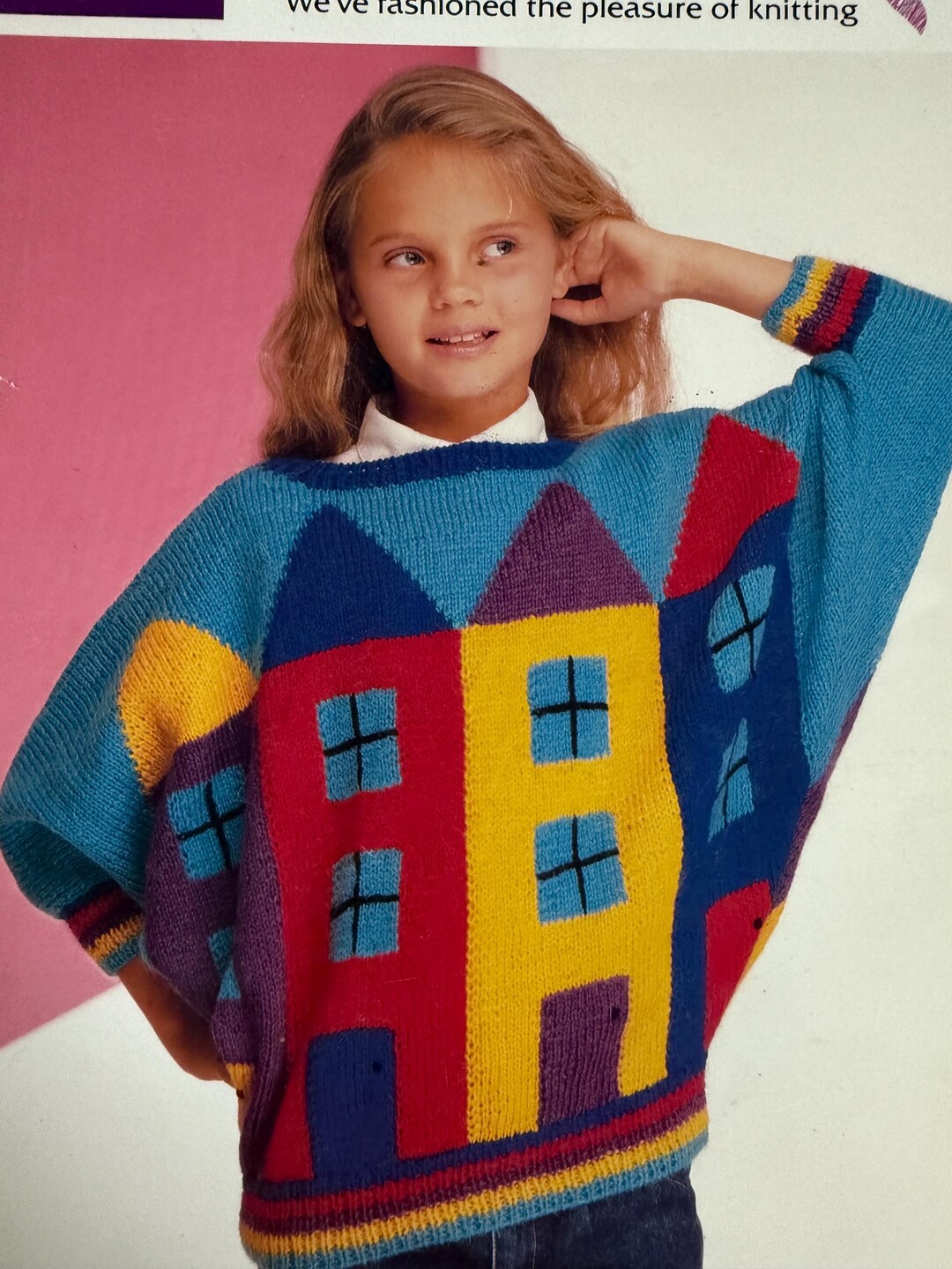 House Sweater Knitting Pattern Thorobred 1090 Burlesque Houses 1980s ...