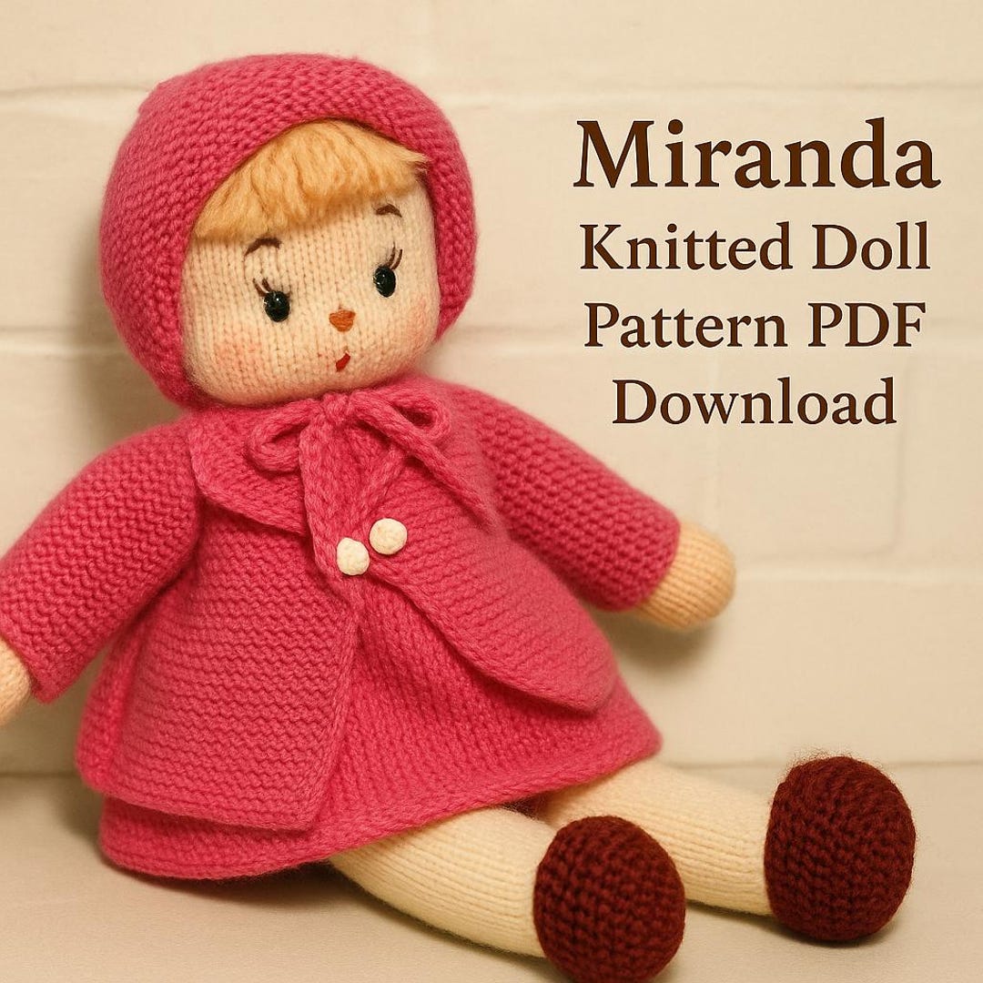 Miranda Doll Knitting Pattern: 16in Vintage Cloth Doll With Coat ...