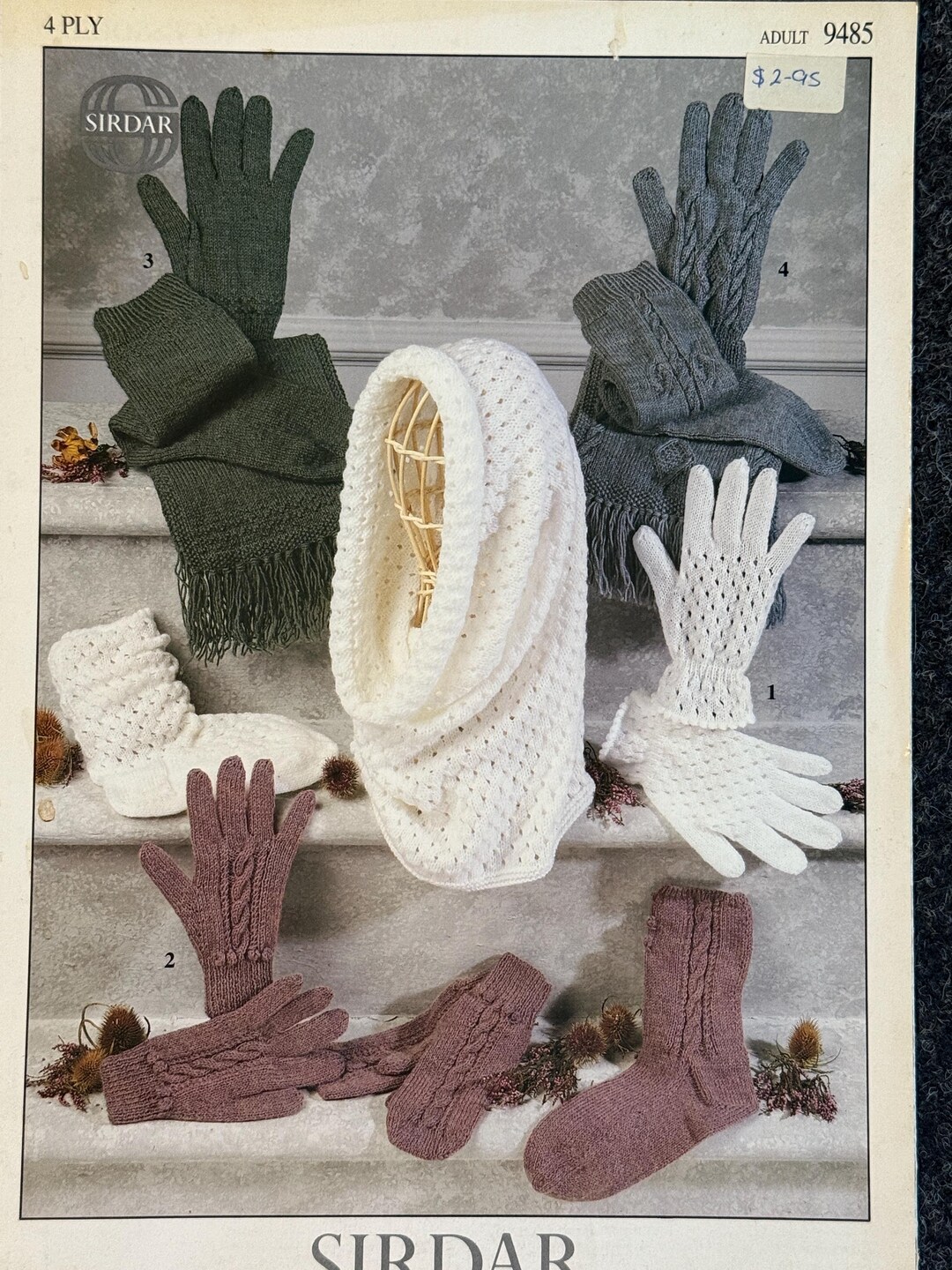 Sirdar 9485 Knitting Pattern: Gloves, Snood, Socks, Scarf (PDF Download ...