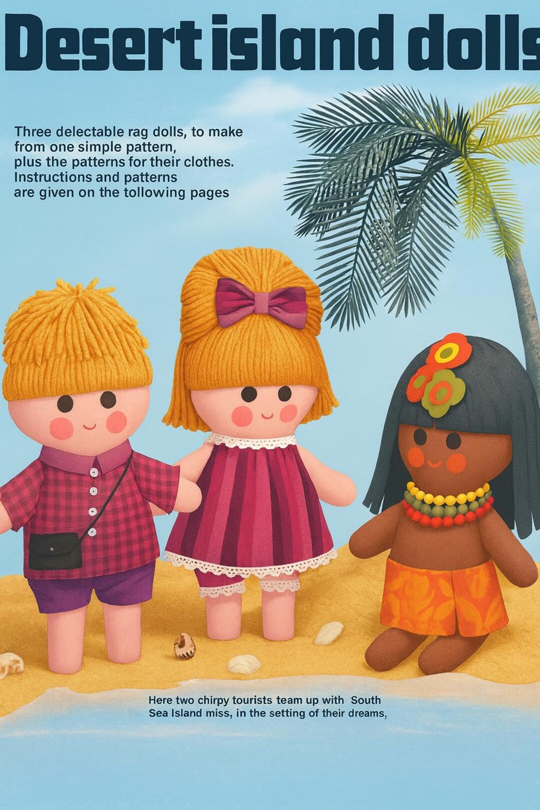 Vintage 1960s Rag Doll Sewing Pattern: Desert Island Dolls (PDF Pattern ...