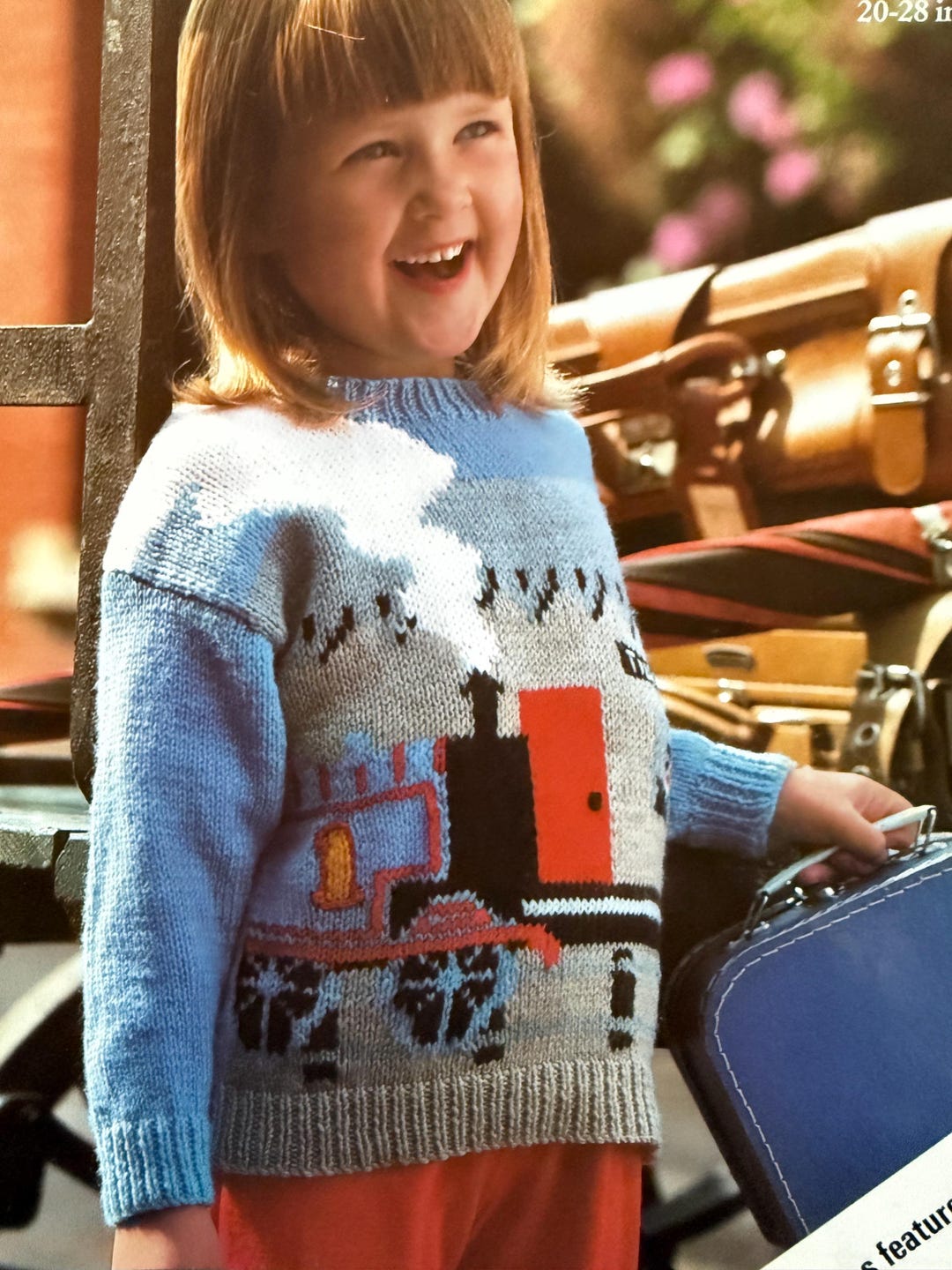 Thomas Tank Engine Sweater Pattern: Vintage Knit PDF (20-28 Inch - Etsy