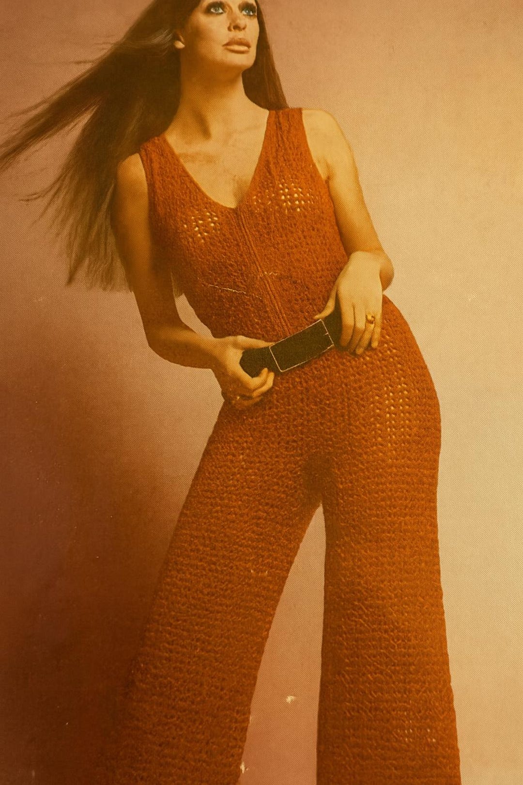 1970s Crochet Jumpsuit Pattern: V-neck Cullote (PDF Download) - Etsy
