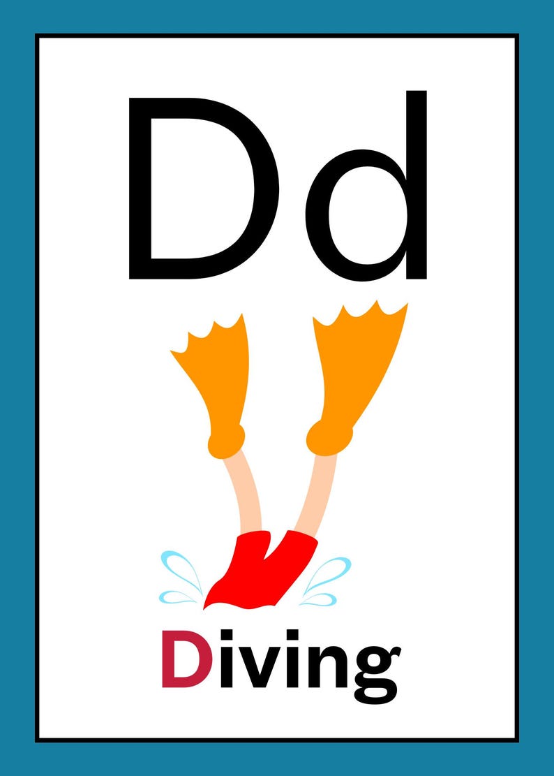 Summer ABC Flashcards | Printable Educational Activity for Kids - Etsy