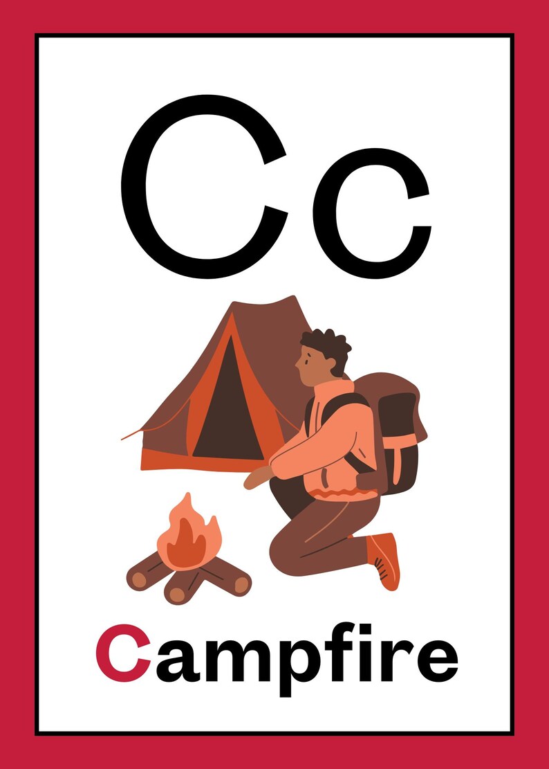 Summer ABC Flashcards | Printable Educational Activity for Kids - Etsy