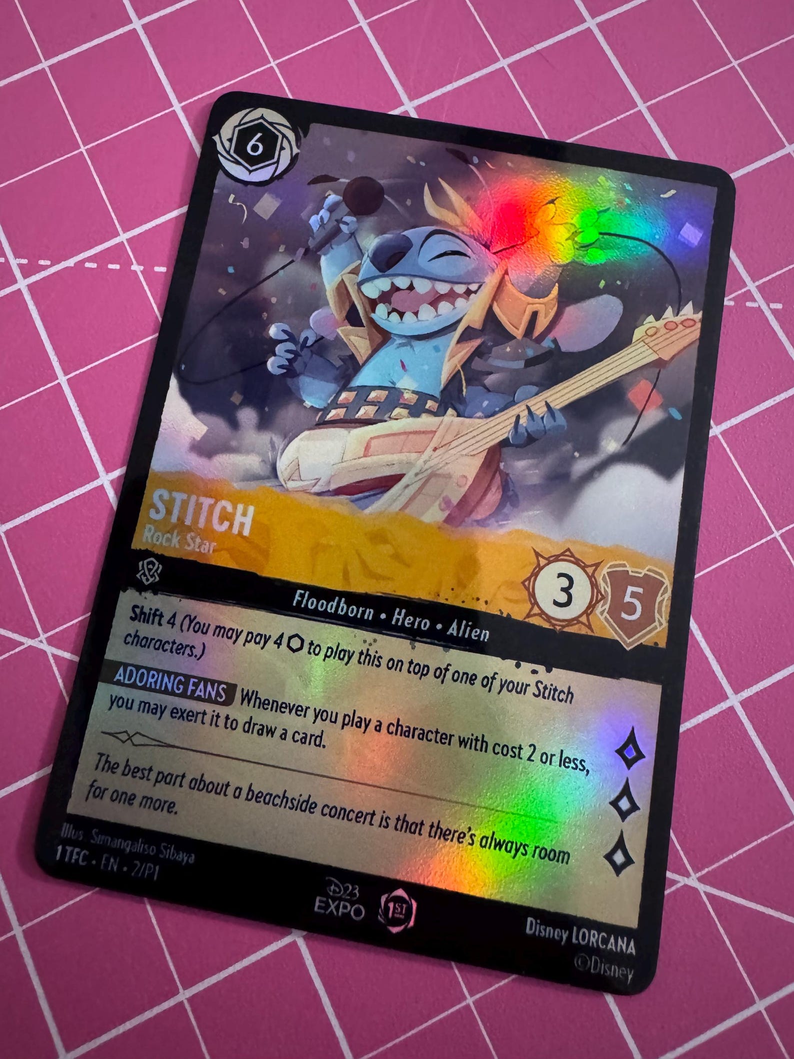 Stitch Rock Star Promo Proxy Fanmade D23 #2 Not Real Lorcana Trading ...