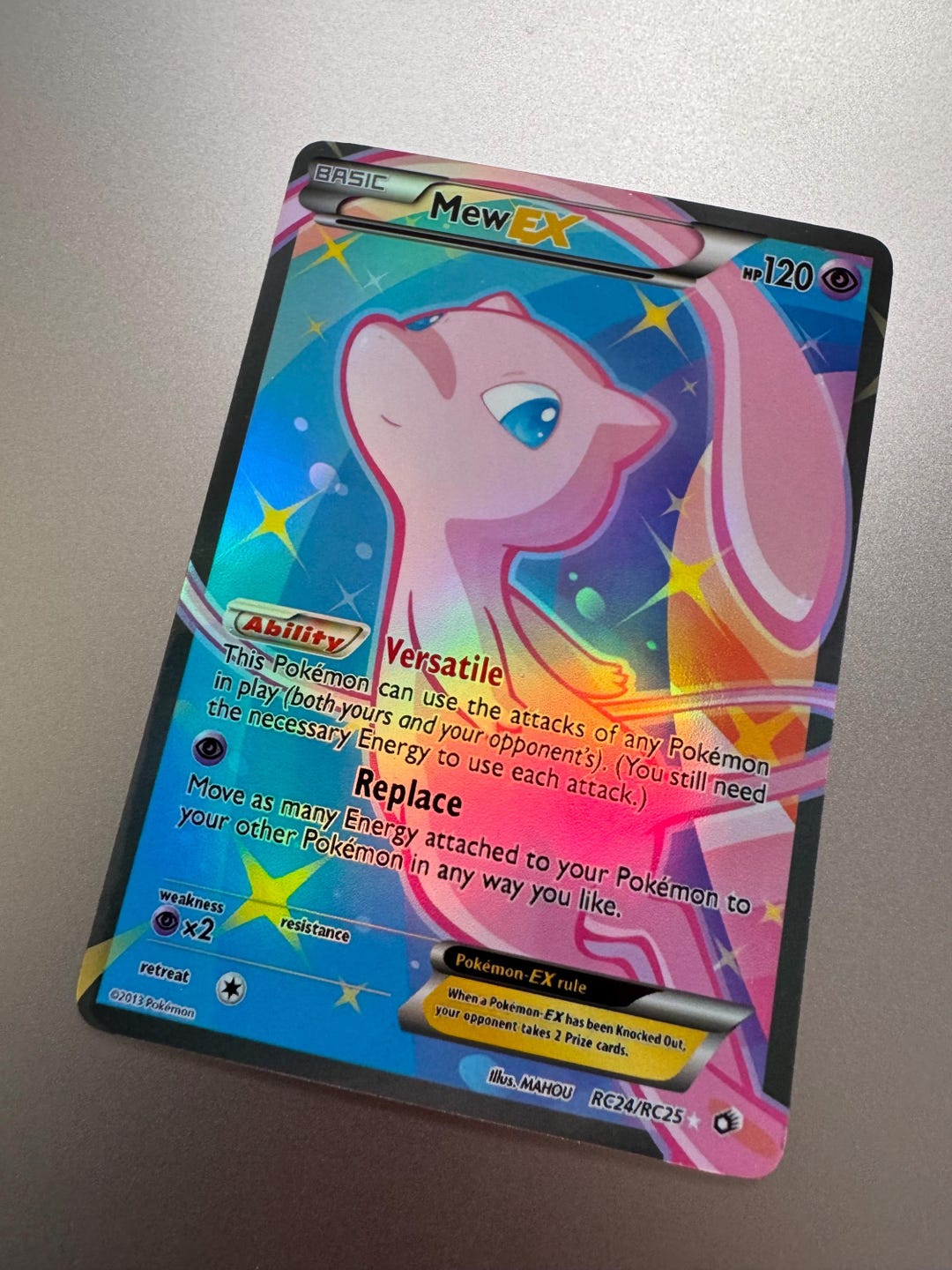 Mew EX Pokemon Proxy Card RC24 Not Real Novelty Gift Holographic Full ...