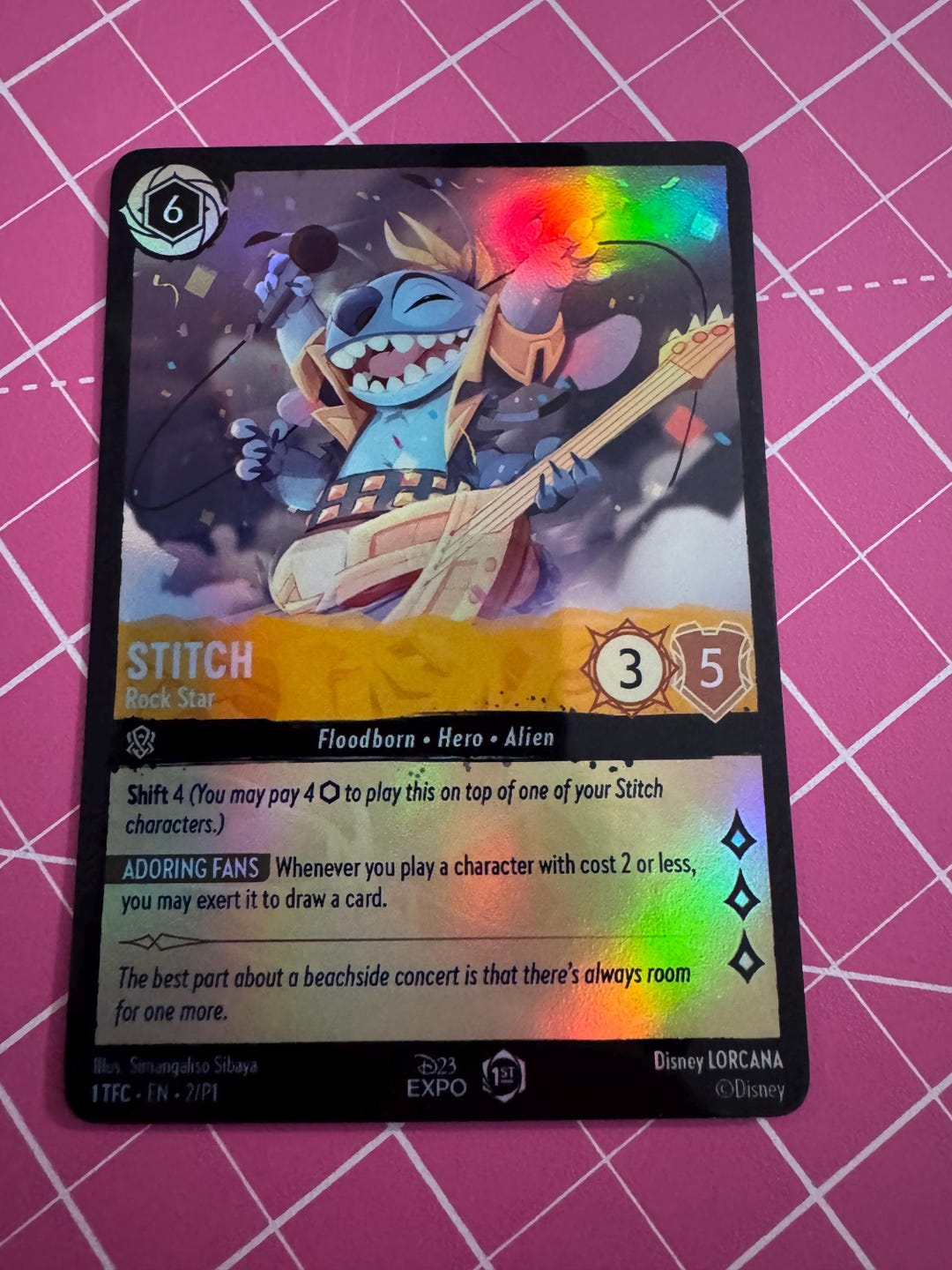 Stitch Rock Star Promo Proxy Fanmade D23 #2 Not Real Lorcana Trading ...