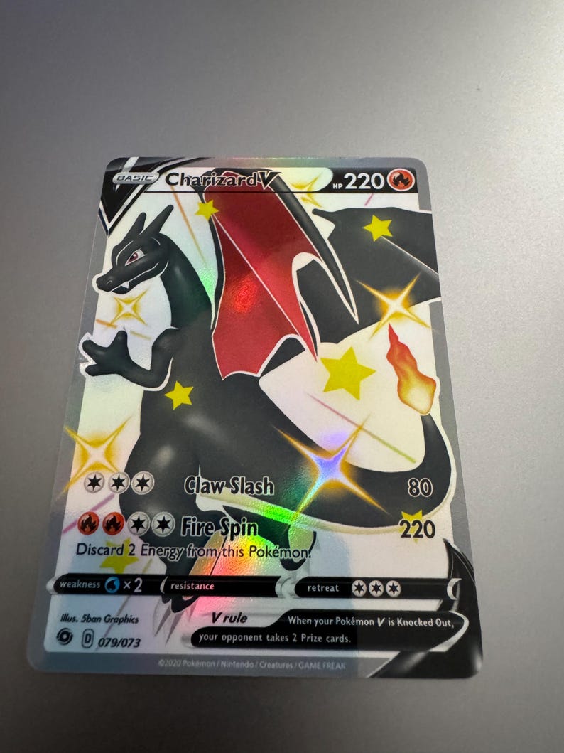 Charizard V Secret 079/073 Proxy Holo Card Not Real Novelty Gift - Etsy
