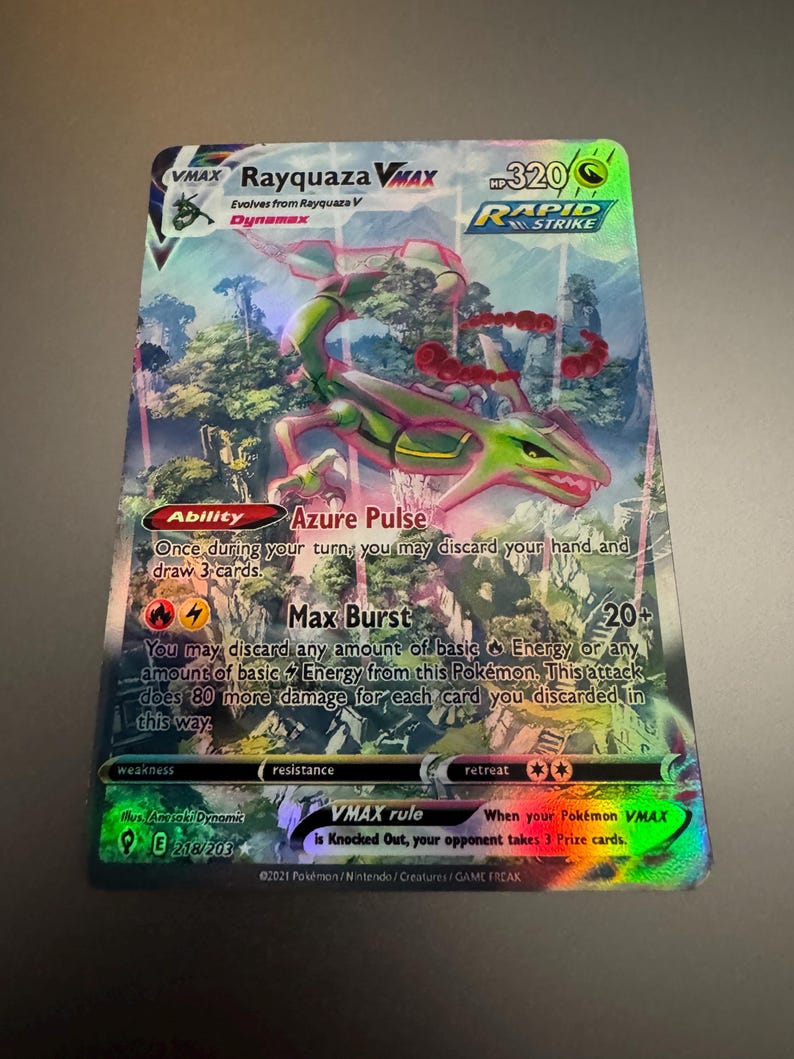 Rayquaza VMAX Alternate Art Pokemon Proxy Card - Etsy