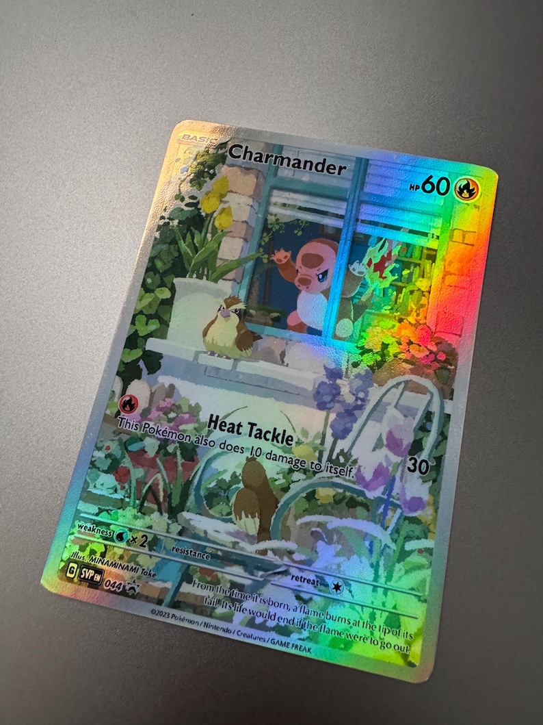 Holographic Charmander Pokemon Proxy Card Full Art S&V Not Real Novelty ...