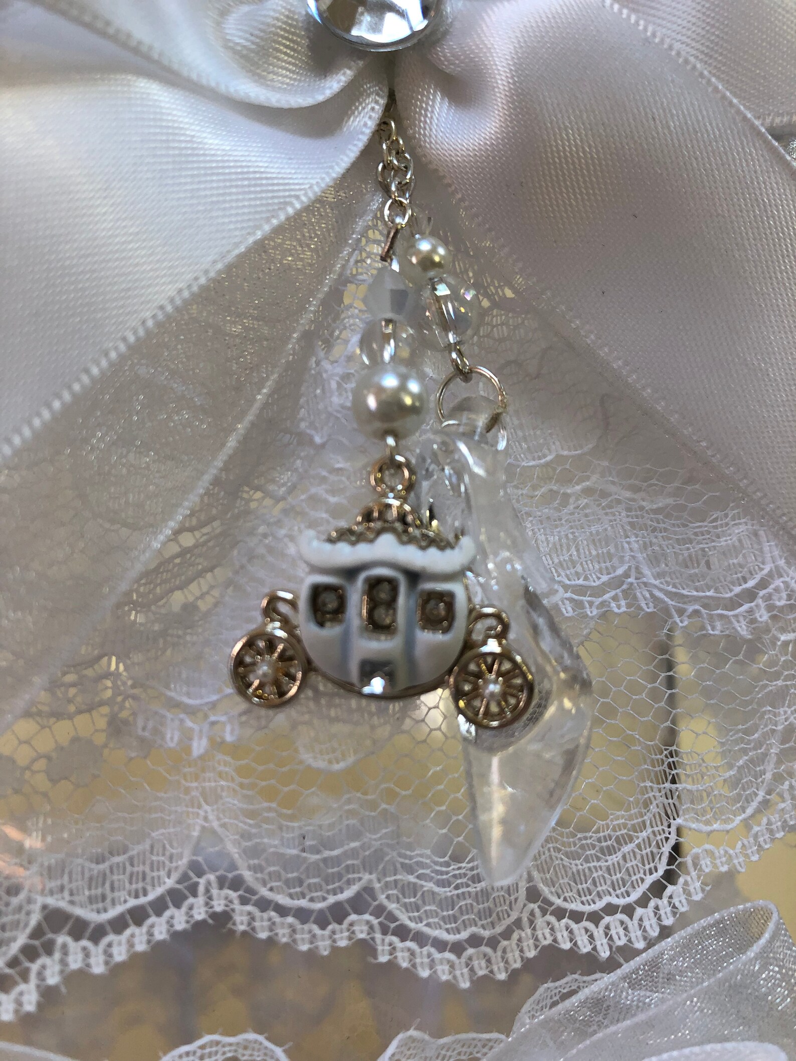 White Cinderella Rhinestone Pumpkin Carriage Wedding Garter - Etsy